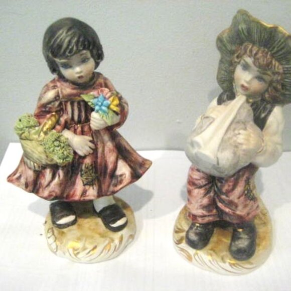 Unknown | Art | Figurines Vintage Pair Made In Italy Boy Girl Peasant ...